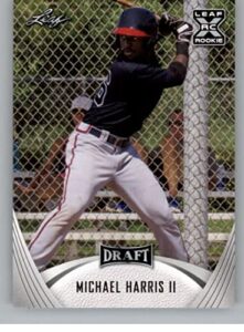 2021 leaf draft #43 michael harris ii xrc rc rookie rc rookie baseball trading card