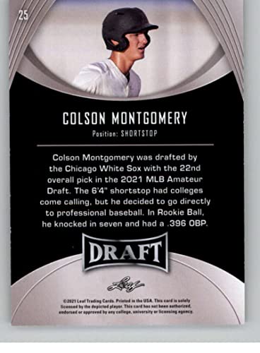 2021 Leaf Draft Gold #25 Colson Montgomery XRC RC Rookie RC Rookie Baseball Trading Card