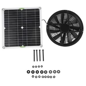 solar panel fan kit, 10in 100w solar powered fan with solar panel, waterproof solar exhaust fan for small chicken coops sheds crawl space pet houses window exhaust