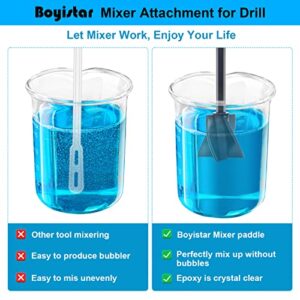 Paint Mixer for Drill, Boyistar 6 Pcs Reusable Epoxy and Resin Mixer Attachment Paddle to Mix Epoxy Resin, Paint, Ceramic Glaze for Reduce Bubbles with 10 Disposable Gloves