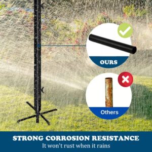 2 Pack - 9.7FT Adjustable String Light Pole for Outside, Outdoor Lighting Poles, Patio Light Poles for Garden, Lawn, Patio and Fence