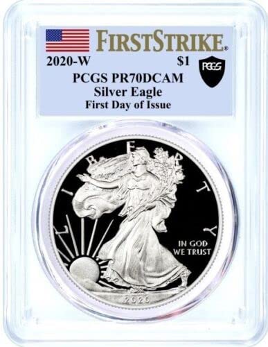 2020 W West Point Mint Silver Proof American Eagle $1 PCGS PR70DCAM First Day of Issue $1 PCGS PR70