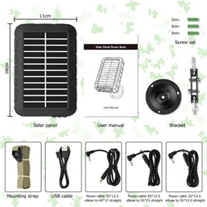 VANBAR Trail Camera Solar Panel, Solar Battery Charger Kit 6V 9V 12V with Compass, 4000mAH Rechargeable Battery IP66 360 Hunting Accessory Deer Feeder