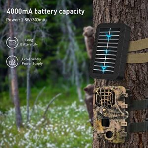 VANBAR Trail Camera Solar Panel, Solar Battery Charger Kit 6V 9V 12V with Compass, 4000mAH Rechargeable Battery IP66 360 Hunting Accessory Deer Feeder