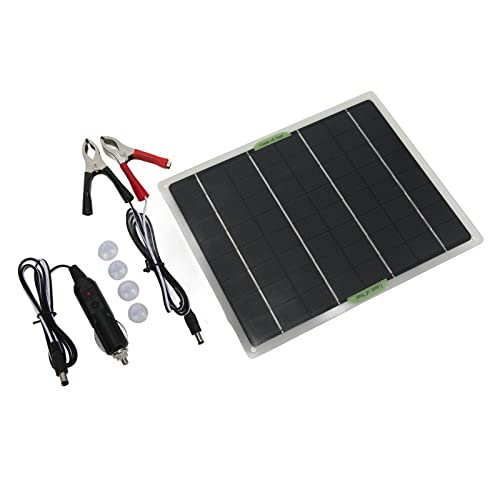 Akozon Solar Battery, 10W Portable Solar Panel Solar Powered with Dual USB Port for Car RV Accessories