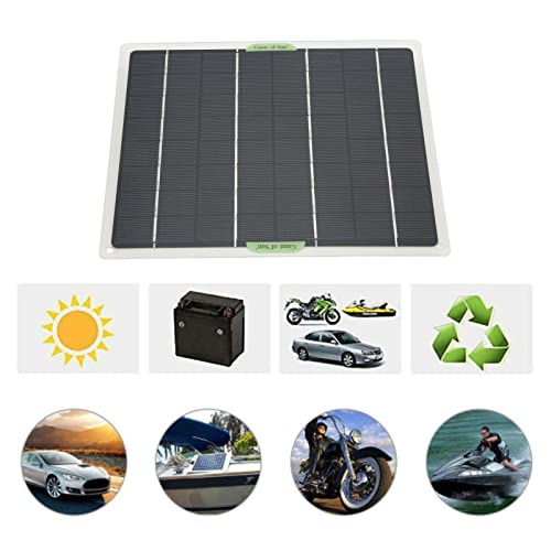 Akozon Solar Battery, 10W Portable Solar Panel Solar Powered with Dual USB Port for Car RV Accessories