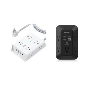 surge protector power strip, 8 widely outlets with 4 usb ports(1 usb c outlet) and outlet extender with usb c, essential for dorm home office, etl listed