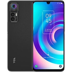 tcl 30 5g |2022|cell phone 5g unlocked smartphone, 4/128gb, 50mp camera, 5010mah battery, 6.7” fhd+ amoled display, android 12, us verizon, single-sim, tech black (no boost/spectrum/xfinity/assurance)