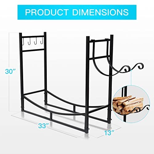 Aomedeelf Firewood Rack Outdoor Indoor Fire Wood Holder Firewood Log Rack Fire Wood Rack Heavy Duty Firewood Wood Storage with Kindling Holder