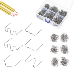 1200pcs hot staples 6 types plastic welder staples with storage box,0.6 0.8mm hot stapler staples for plastic repair welder car bumpers dashboards lamp holders kayak diy daily plastics supplies