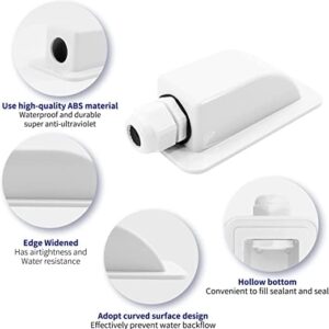 Solar Cable Entry Gland Waterproof Single Cable Entry Housing for Solar Panels of RV,Caravan,Roofs,Camperman and Marine,2PCS White