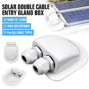 Solar Cable Entry Gland Waterproof Single Cable Entry Housing for Solar Panels of RV,Caravan,Roofs,Camperman and Marine,2PCS White