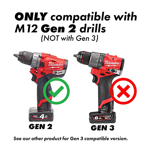 M12 Bit holder for Milwaukee Gen2 Drill Driver - Milwaukee Packout Accessories - Magnetic Bit Holder For M12 Surge Drill Driver - Milwaukee Bit Holder for M12 2503 and 2504(not impact)