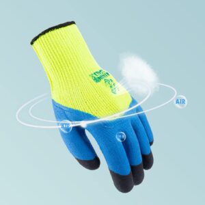 ANDANDA 3 Pairs Work Gloves, Fingertip Double Latex, Seamless Knit Work Gloves with Latex Coated Palm, Ideal for Warehousing, Gardening, Logistics, Assembly