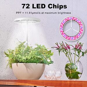 CreaCity Grow Light, Full Spectrum 72 LED Plant Light for Large Indoor Plants, Height Adjustable Growing Lamp with Auto On/Off Timer 3/9/12H