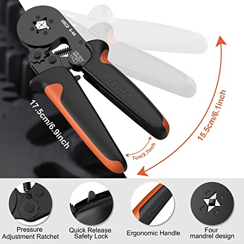 Ferrule Crimping Tool Kit with 2000PCS Wire Connectors, Preciva AWG23-7 Self-adjustable Ratchet Wire Crimping Tool Kit Crimper Plier Set