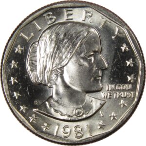 1981 s susan b anthony dollar bu uncirculated mint state sba $1 us coin