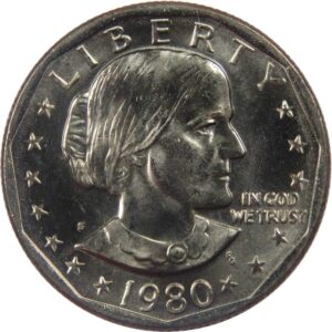 1980 s susan b anthony dollar bu uncirculated mint state sba $1 us coin