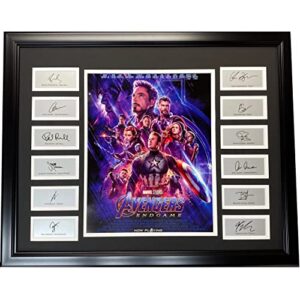 framed marvel avengers endgame laser engraved facsimile autographs photo 16.5x18.5 professionally matted