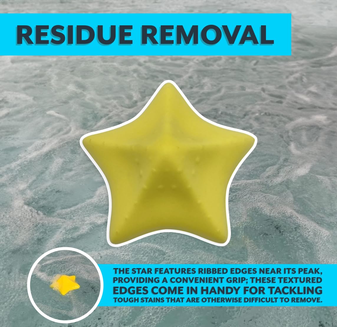 Poolzilla 2-Pack Yellow Premium Scum Star Oil Absorbing Sponge - Perfect for Cleaning Hot Tubs, Spas and Swimming Pools