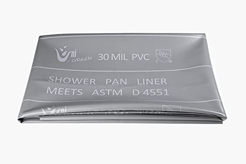 Uni-Green PVC Shower Pan Liner 30mil Thick in Grey Color. (6X7')