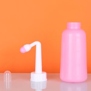 Croing 𝙩𝙧𝙖𝙫𝙚𝙡 𝙗𝙞𝙙𝙚𝙩 Portable Bidet with Cap for Travel - The Easy Bidet for Postpartum Care (Pink 350ML)