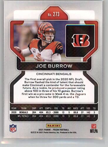 2021 Panini Prizm #273 Joe Burrow Cincinnati Bengals Official NFL Football Trading Card in Raw (NM or Better) Condition