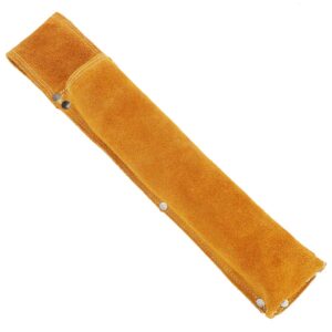 Electrodes Welding Rod Bag Leather Rod Holder Thickened Cowhide Anti Scald Welding Rod Holder Electrode Holder Split Cowhide Leather Welding Rod Bag Yellow