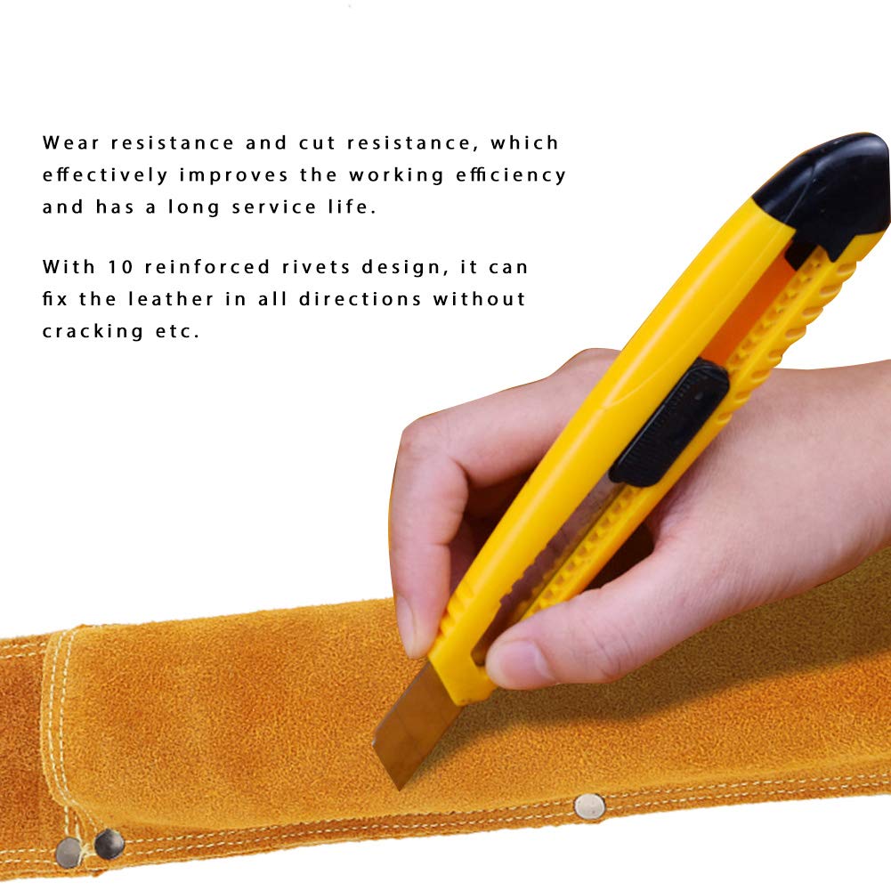 Electrodes Welding Rod Bag Leather Rod Holder Thickened Cowhide Anti Scald Welding Rod Holder Electrode Holder Split Cowhide Leather Welding Rod Bag Yellow