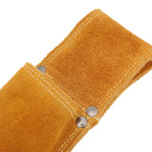 Electrodes Welding Rod Bag Leather Rod Holder Thickened Cowhide Anti Scald Welding Rod Holder Electrode Holder Split Cowhide Leather Welding Rod Bag Yellow