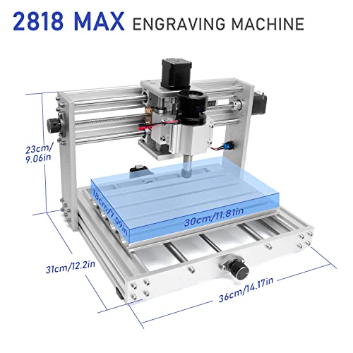 DAEDALUS CNC Router Machine 2818 Max, 3 Axis, 200w Spindle, All Aluminum Frame