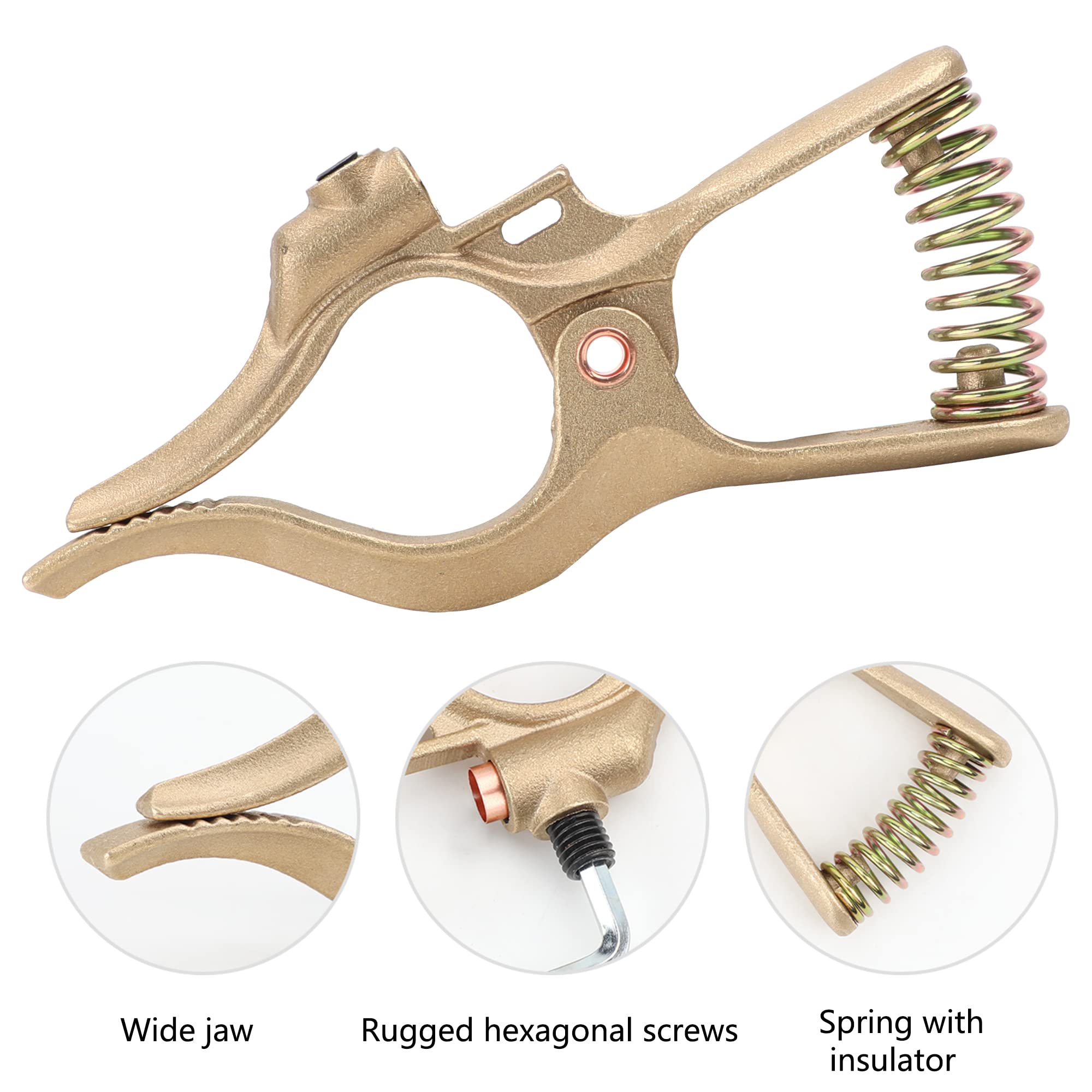 Luckyweld T-style Welding Ground Clamp 300Amp Brass Welder Ground Clamp for Tig Mig MMA Welder