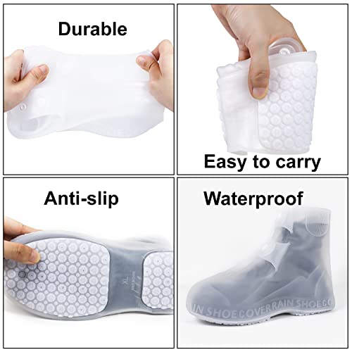 MagicDesign Upgraded Waterproof Silicone Non-Slip Shoe Covers for Rainy Days – Lightweight and Reusable Waterproof Overshoes – Easy to Carry and Practical – Ideal for Multiple Scenarios