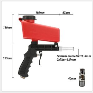 90psi Portable Gravity Sandblasting Gun Aluminium Pneumatic Sandblaster Spray Gun Sand Removal Blasting Power Machine