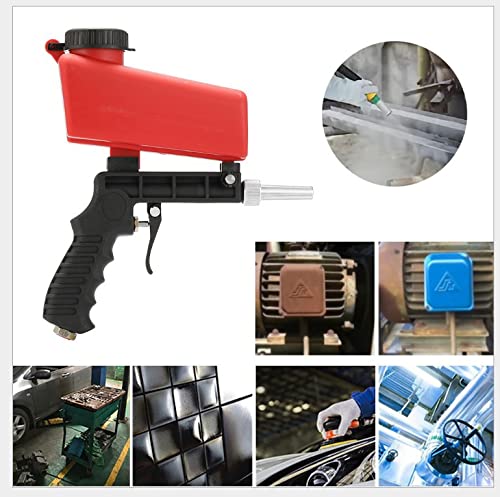 90psi Portable Gravity Sandblasting Gun Aluminium Pneumatic Sandblaster Spray Gun Sand Removal Blasting Power Machine