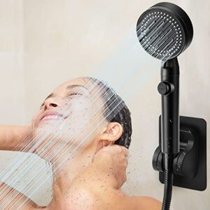 High Pressure Shower Head, Kaymncuz Handheld Shower Head with 5 Spray Mode, with 59 inch Hose and Nail-free Shower Bracket, High Flow Hand Held Showerhead with ON/OFF Pause Switch to Saving Water