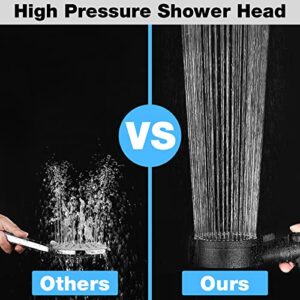 High Pressure Shower Head, Kaymncuz Handheld Shower Head with 5 Spray Mode, with 59 inch Hose and Nail-free Shower Bracket, High Flow Hand Held Showerhead with ON/OFF Pause Switch to Saving Water