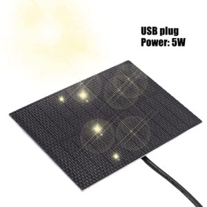 Outdoor Portable Solar Panel, 5W 5V Small Size Light Weight Solar Panel Kit with USB Plug for Mobile Phones, Mp3, Mp4 11 X 8cm / 4.3 X 3.1in