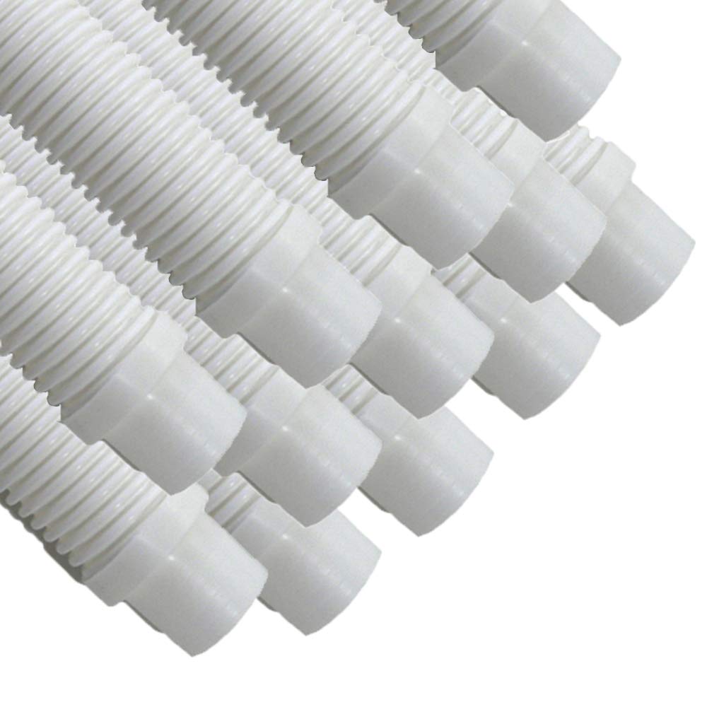 Puri Tech 12 Pack Universal Swimming Pool Cleaner Suction Hose 48 Inches Long White Color for Kreepy Krauly, Baracuda G3/G4, Navigator, & More