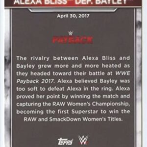 2021 Topps WWE Women's Division 5th Anniversary Championship Tribute #RC-5 Alexa Bliss def. Bayley Payback Wrestling Trading Card