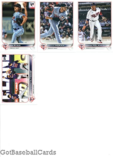 2022 Topps Series 2 Minnesota Twins Team Set of 13 Cards: Jovani Moran(#387), Joe Ryan(#390), Jorge Polanco(#417), Minnesota Twins(#435), Randy Dobnak(#451), Luis Arraez(#453), Mitch Garver(#529), Byron Buxton(#576), Bailey Ober(#590), Trevor Larnach(#596