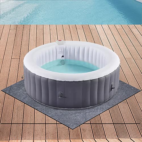 codree 74 x 72 Inch Hot Tub Mat-Absorbent Hot Tub Flooring Protector Mat-Waterproof Home Equipment Mat for Protect The Outdoor Hot Tub Pool from Wear