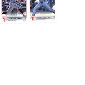 2022 Topps Complete (Series 1 & 2) Philadelphia Phillies Team Set of 24 Cards: Archie Bradley(#10), Didi Gregorius(#44), Kyle Gibson(#57), Luke Williams(#62), Freddy Galvis(#67), Ian Kennedy(#102), Jean Segura(#178), Zach Eflin(#179), J.T. Realmuto(#180),