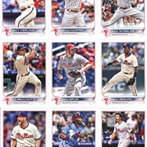 2022 Topps Complete (Series 1 & 2) Philadelphia Phillies Team Set of 24 Cards: Archie Bradley(#10), Didi Gregorius(#44), Kyle Gibson(#57), Luke Williams(#62), Freddy Galvis(#67), Ian Kennedy(#102), Jean Segura(#178), Zach Eflin(#179), J.T. Realmuto(#180),