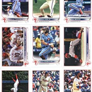 2022 Topps Complete (Series 1 & 2) Philadelphia Phillies Team Set of 24 Cards: Archie Bradley(#10), Didi Gregorius(#44), Kyle Gibson(#57), Luke Williams(#62), Freddy Galvis(#67), Ian Kennedy(#102), Jean Segura(#178), Zach Eflin(#179), J.T. Realmuto(#180),