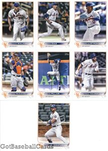 2022 topps complete (series 1 & 2) new york mets team set of 21 cards: michael conforto(#37), francisco lindor(#98), tylor megill(#134), patrick mazeika(#166), kevin pillar(#170), james mccann(#256), marcus stroman(#259), edwin diaz(#267), taijuan walker(