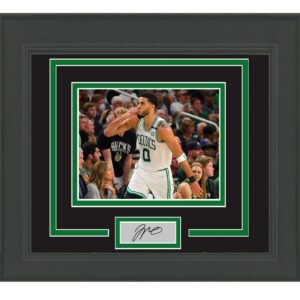 framed jayson tatum facsimile laser engraved signature auto boston celtics 15x16 basketball photo