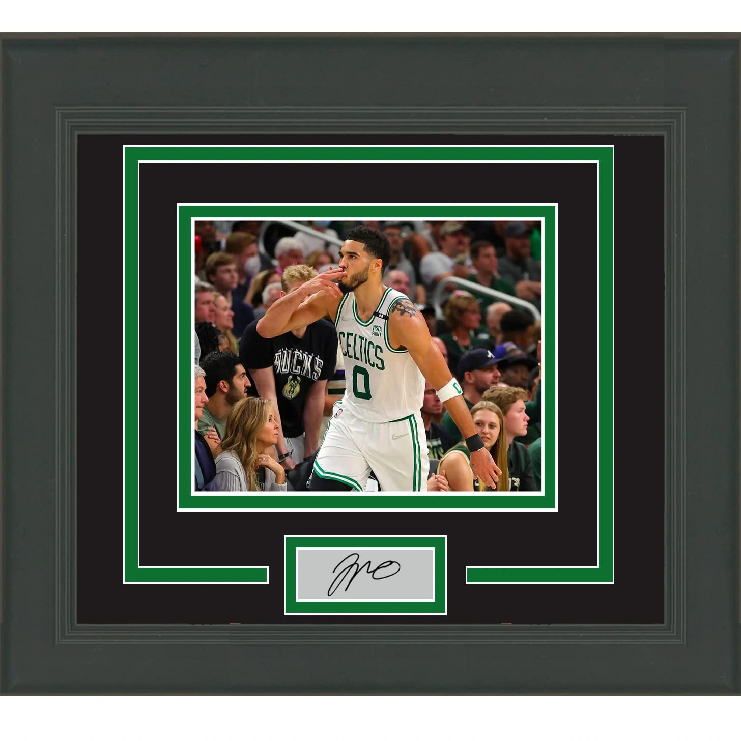 Framed Jayson Tatum Facsimile Laser Engraved Signature Auto Boston Celtics 15x16 Basketball Photo