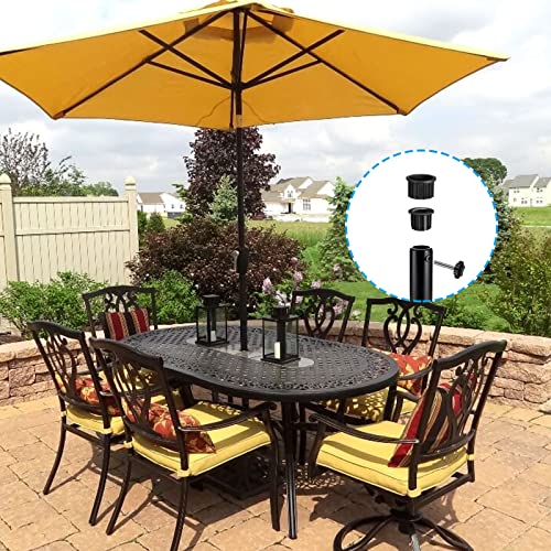 2Sets Patio Umbrella Stand Accessories with Screws, Outdoor Umbrella Pole Mount Umbrella Mount Holder Cover and Cap Fit 2.17inch Poles for Patio Table Balcony Decks Backyard (6PCS)