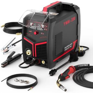 yeswelder 200amp aluminum mig welder ywm-200, 110/220v dual voltages mig flux cord stick lift tig multi proces mig welding machine,spool gun compatible